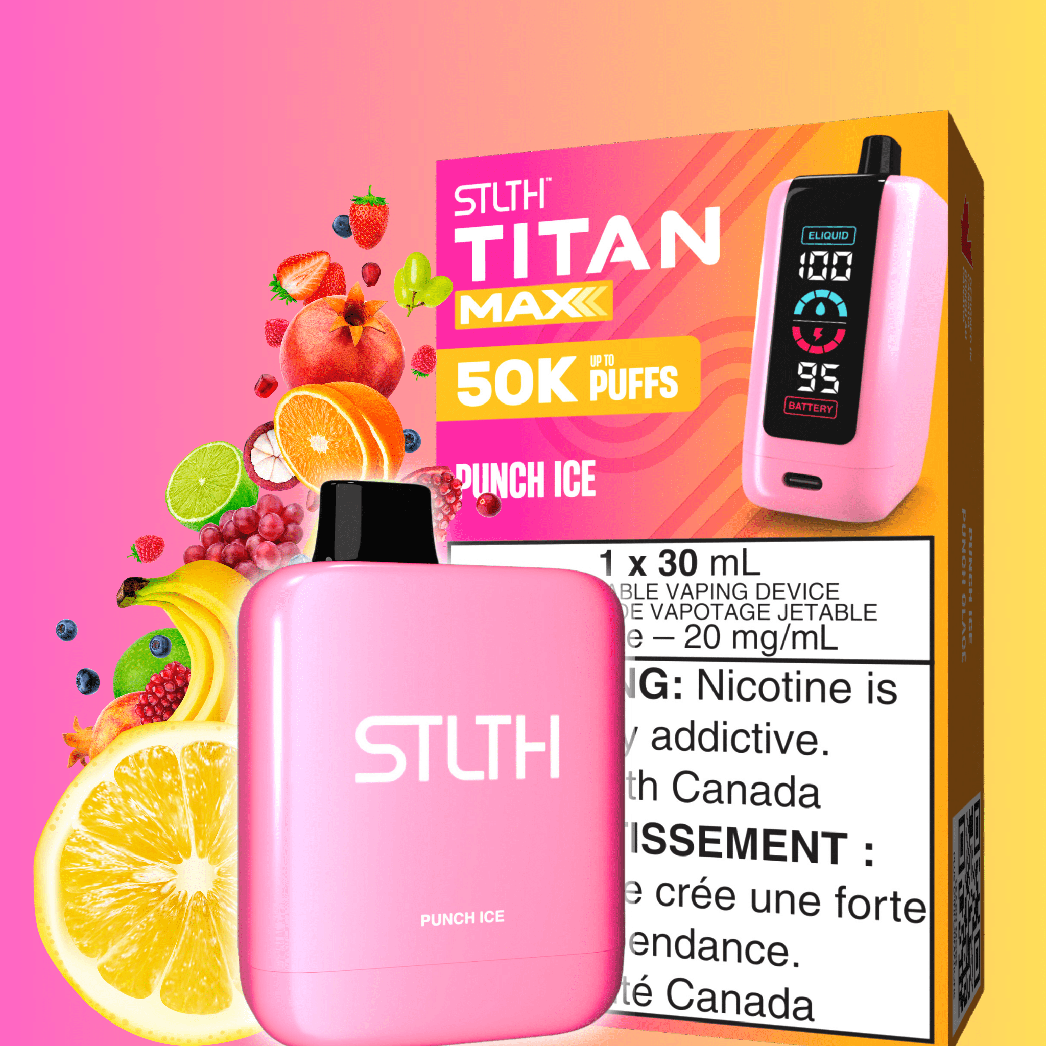 STLTH Titan Max 50k Disposable Vape-Strawnana Orange Ice in Manitoba ...